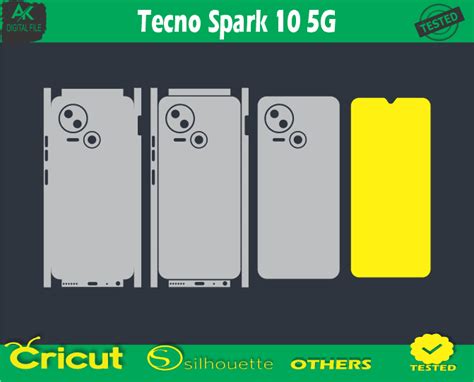 Tecno Spark 10 5g Skin Vector Template Ak Digital File