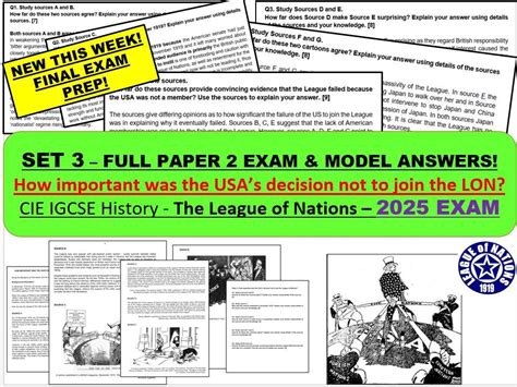 Set 3 Full 2025 Paper 2 Exam And Model Answers X 5 40 Marks Igcse History Paper 2 Cie 0470