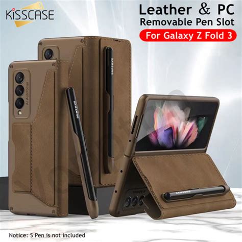 With Detachable Pen Slot Kisscase For Samsung Z Fold G Fold Fold Case Flip Armor Leather