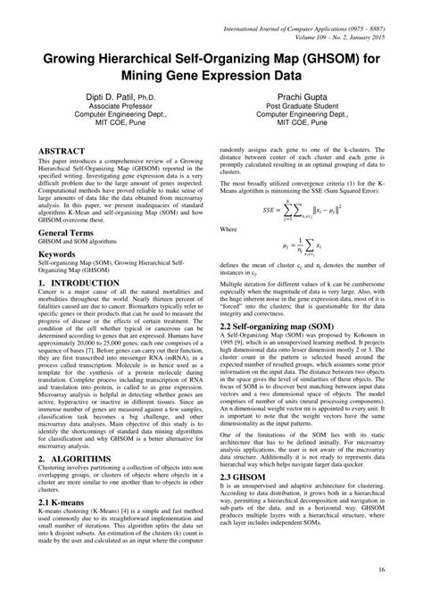 Pdf Growing Hierarchical Self Organizing Map Ghsom For Mining Gene