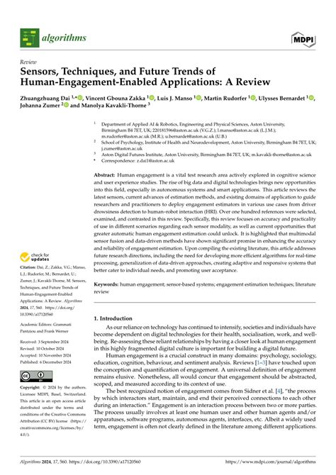 Pdf Sensors Techniques And Future Trends Of Human Engagement Enabled Applications A Review