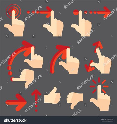 Gesture Touch Swipe Ux Guidelines Icons Stock Vector Royalty Free Shutterstock