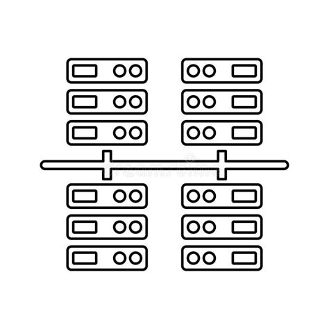Data Server Icon Line Outline Design Stock Illustration Illustration Of Computer Networking
