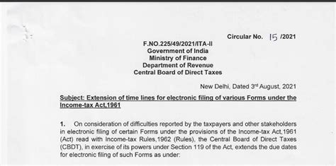 Circular No 15 2021 CBDT CONSULTEASE COM