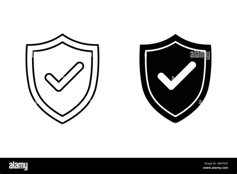 Shield Icon Vector Graphic With Checkmark Security Symbol Two Style