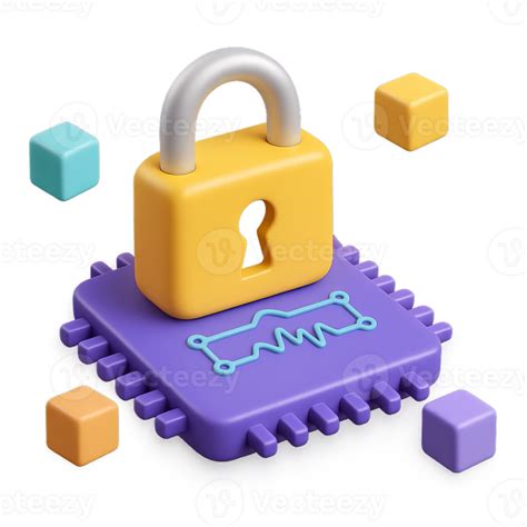 Visualization Of Quantum Cryptography Concept With Lock And Chip