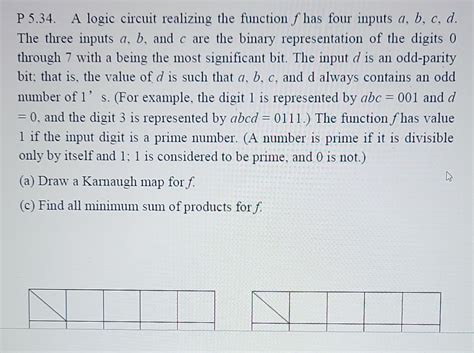 Solved P 520 Use Karnaugh Maps To Find All Possible