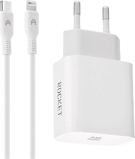 СЗУ Rocket Space Combo Usb C 20w дата кабель Type C Lightning Белое купить по цене 1 190