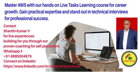 Shanthi Kumar V On Linkedin Aws Live Tasks Course Hands On Mastery