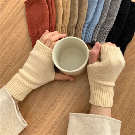 스퀘어 숏 니트 핸드워머 팔토시 워머 장갑 7color 에이블리