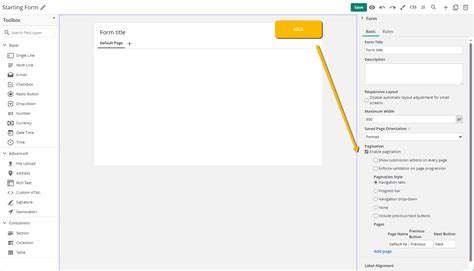 Forms Need To Hide Page Titles But Keep Pagination When Saving Form As