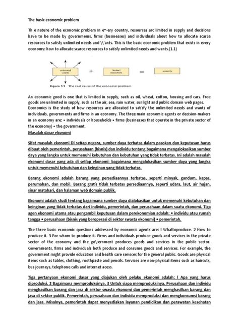 The Basic Economic Problem Pdf Economies Economics