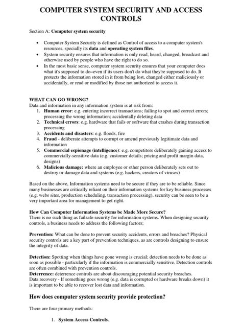 computer system security and access controls download free pdf password access control