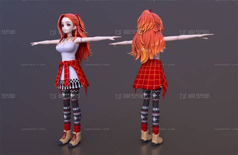 卡通 美少女动漫模型 女人模型库 Fbxfbx模型下载 Cg模型网