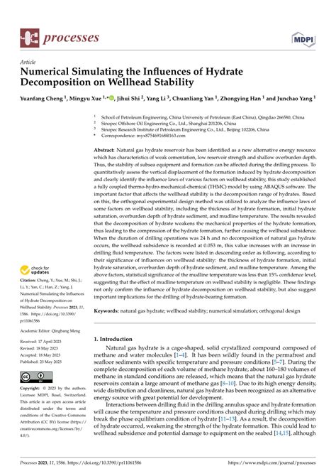Pdf Numerical Simulating The Influences Of Hydrate Decomposition On