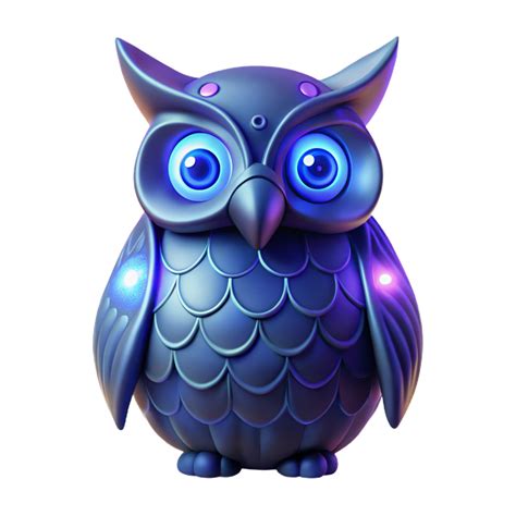 Magnificent Abstract Glowing Owl Three Dimensional Render In A