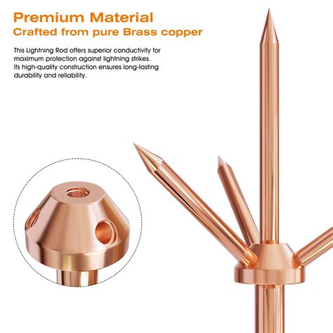 Lightning Rodcopper Lightning Rod Protection System With 60 Feet 6awg