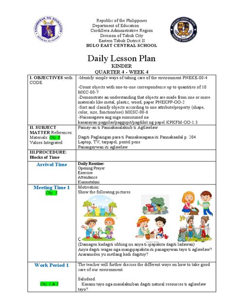 4th Quarter Cot In Kinder Pdf