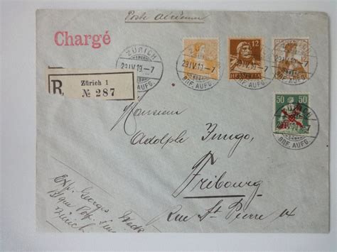 3 Chargé Zürich 1919 Div Ch Briefmarken Gebraucht In Winterthur