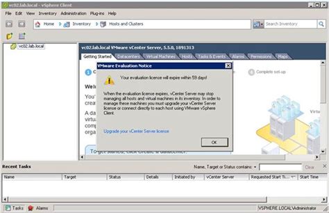 Error Connecting To VCenter Server Using The VSphere Client After Initial Installation