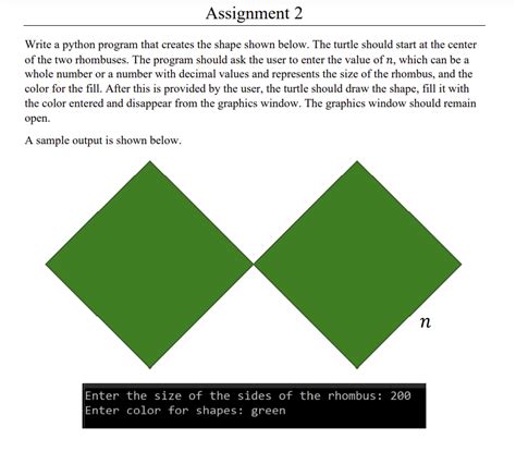 Solved Write A Python Program That Creates The Shape Shown