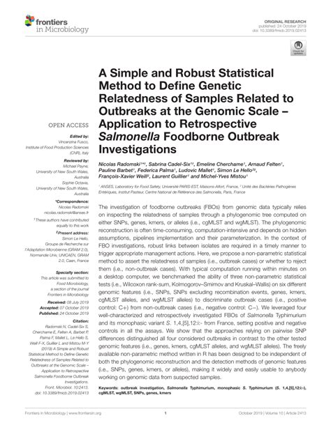 Pdf A Simple And Robust Statistical Method To Define Genetic