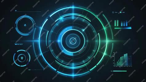 Futuristic Hud Interface With Circular Digital Elements Premium Ai