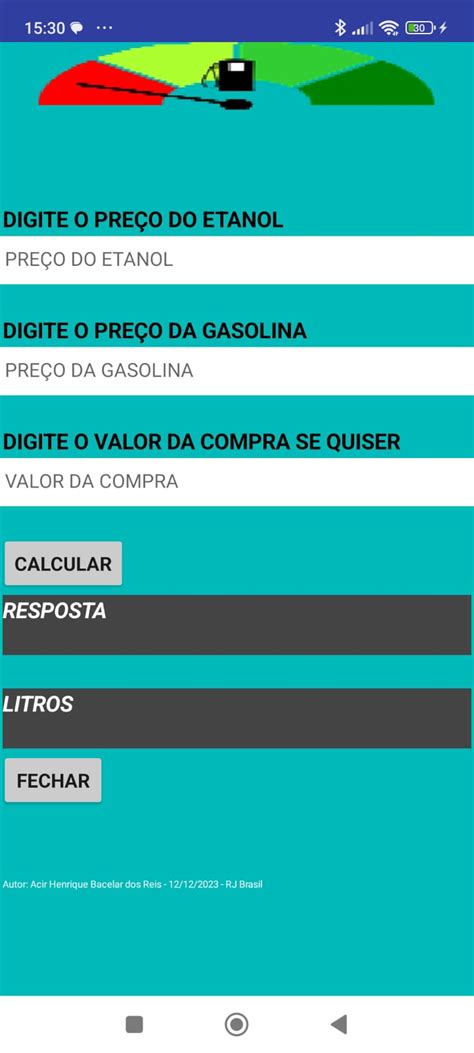 Calculadora Etanol Ou Gasolina E Quantidade De CombustÍvel Acir Reis🍦