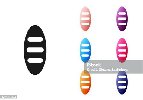 흰색 배경에 격리 된 검은 빵 덩어리 아이콘 다채로운 아이콘을 설정합니다 벡터 개념에 대한 스톡 벡터 아트 및 기타 이미지