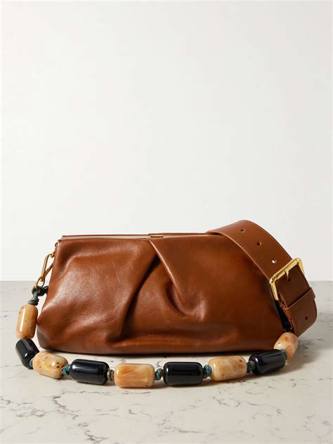 Dries Van Noten Pleated Leather Shoulder Bag Net A Porter