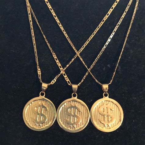 Jh Collectibles Jewelry Gold Dollar Sign Coin Necklace Unisex