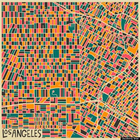 Abstract Artist Jazzberry Blue Creates Colorful Modern Maps Of Major