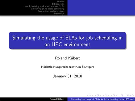 Simulating The Usage Of Slas For Job Scheduling In An Hpc Environment Pdf