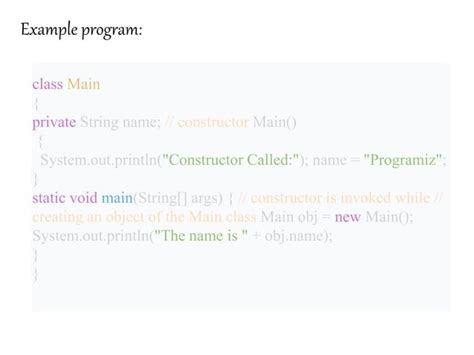 Constructors In Java Pptx