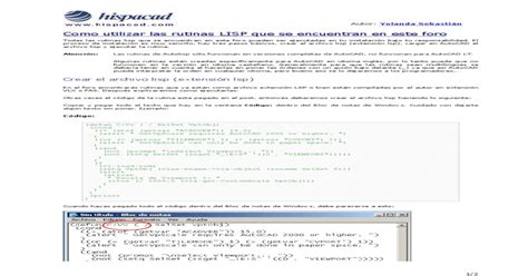 Como Utilizar Las Rutinas Lisp En Autocadpdf Pdf Document