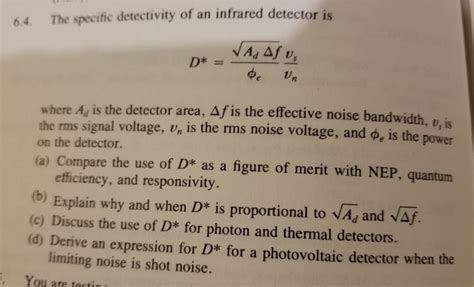 64 The Specific Detectivity Of An Infrared Detector