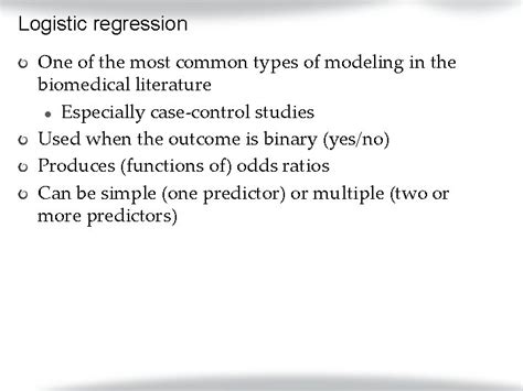 Logistic Regression One Of The Most Common Types
