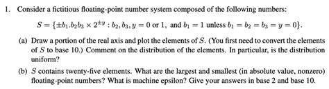 Solved Consider A Fictitious Floating Point Number System
