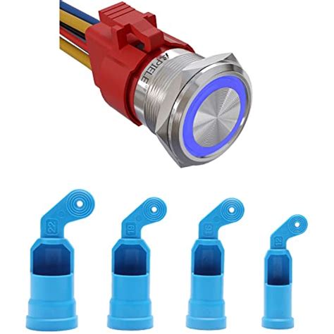 Apiele 10 Amp 22mm Latching Push Button Switch Wrench Nut Set