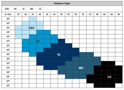Sizing Chart Weissman Tights Danceboxnz