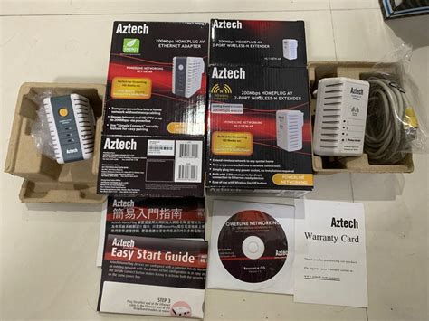 Aztech Homeplug Av Ethernet Adaptor And Av2 Port Wireless N Extender Computers And Tech Office