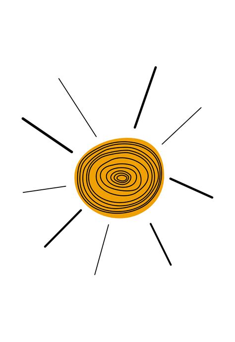 Abstract Minimalist Vector Illustration With Hand Drawn Scribble Lines Sun 21913832 Vector Art