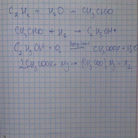 7 Складіть рівняння реакцій за поданою схемою Ch ≡ Ch → Ch3cho → Ch3ch2oh → Ch3coОh → Ch3coo