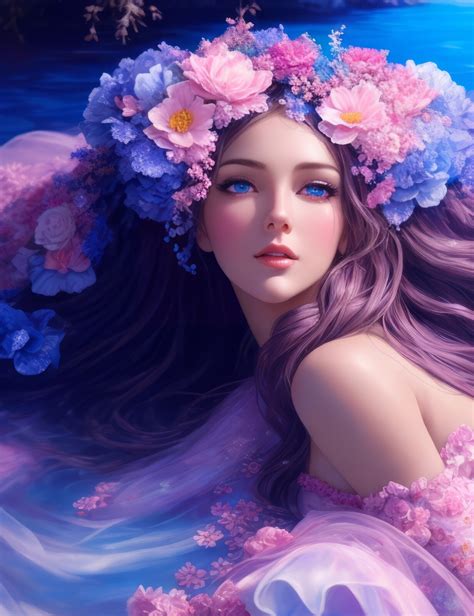 Maos Ai Art Woman Flowers