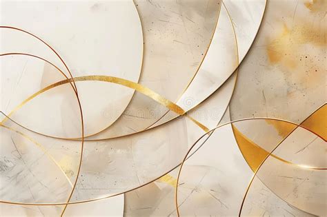 Abstract Beige And Gold Overlapping Circles Art Stock Illustration Illustration Of Design