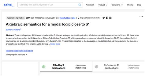 algebraic semantics for a modal logic close to s1