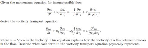 Solved Given The Momentum Equation For Incompressible Flow