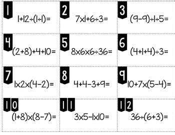 Order Of Operations Operations Add Subtract Multiply Divide Parenthesis