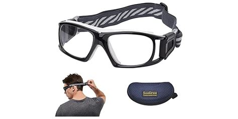 Soogree Sport Glasses Black Frame White Pad M