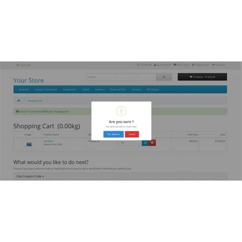 OpenCart Add To Cart Notification Pop Up